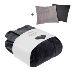 s.Oliver Wohndecke &raquo;Doublesoft, Kuscheldecke, Deal, Kissen geschenkt!&laquo; Kuscheldecke 150x200 cm, GRATIS-Zugabe:2x Kissenh&uuml;lle (Rei&szlig;verschluss) grau 