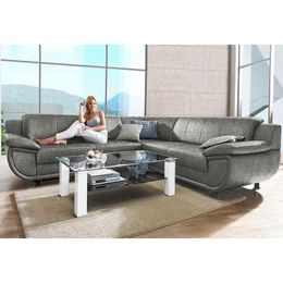 Trendmanufaktur Ecksofa &raquo;Rondo wahlweise mit Schlaffunktion, 267x247 cm (BxT), breite Armlehnen&laquo; L-Form, wahlweise mit Federkern bestellbar, F&uuml;&szlig;e 