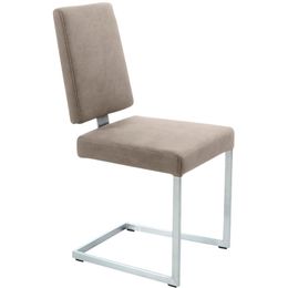 K+w Komfort & Wohnen K+W Komfort & Wohnen Freischwinger () stabiles Hochkantgestell braun B/H/T: 44cm x 96cm x 57cm, Microfaser Struktur 755
