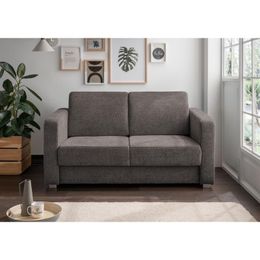 Home Affaire Ecksofa &raquo;Lazio modern und bequem, schmale Armlehnen, tolle Detailverarbeitung&laquo; mit 2 Einzelausz&uuml;gen als L&auml;ngsschl&auml;fer grau 100% Polyester