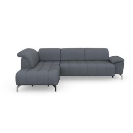 Sit & More sit&more Ecksofa &raquo;Cool L-Form&laquo; wahlweise mit Kopfteilverstellung und Vorziehsitz, motorisch blau B/H/T: 272cm x 79cm x 220cm, Chenille, Ottomane links
