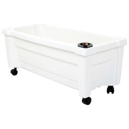 KHW Pflanzk&uuml;bel Pflanzkasten auf Rollen mit Bew&auml;sserungssystem, BxTxH: 79x35x33 cm wei&szlig; Kunststoff B/H/T: 79cm x 33cm x 35cm