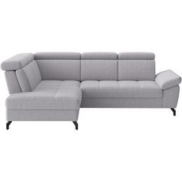 Sit & More sit&more Ecksofa &raquo;Vanity; L-Form, B. 254 cm&laquo; Inkl.Sitz-,Kopf-und Armteilverstellung 100% Polyester B/H/T: 254cm x 84cm x 197cm, Cord, Ottomane links, 