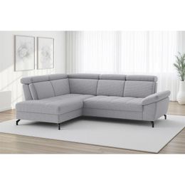 Sit & More sit&more Ecksofa &raquo;Vanity; L-Form, B. 254 cm&laquo; Inkl.Sitz-,Kopf-und Armteilverstellung 100% Polyester B/H/T: 254cm x 84cm x 197cm, Cord, Ottomane links, 