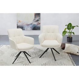 OTTO home Esszimmerstuhl &raquo;Nordtrud&laquo; () 1 Stk.pflegeleichter Webstoff Bezug, pulverbeschichtetes Metallgestell wei&szlig; Webstoff 100% Polyester B/H/T: 60cm