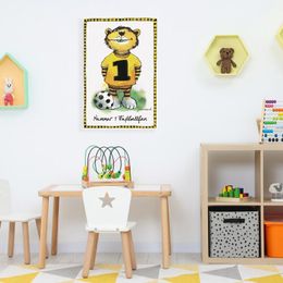 LuckyLinde Leinwandbild &raquo;Der kleine Tiger - Fu&szlig;ballfan&laquo; Ente Enten Figuren Filmfiguren Motivationsbilder Schriftzug Sport Spr&uuml;che Tiere Tiger little 
