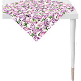 Apelt Mitteldecke &raquo;6820 SPRINGTIME, Fr&uuml;hjahrsdeko, Fr&uuml;hling&laquo; mit Bl&uuml;tenmotiv, Digitaldruck, Flieder All-Over bunt Baumwolle, Polyester B/L: 88cm x 