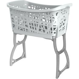 Bischof W&auml;schekorb mit Standteilen, Tragegriffen, ergonomische Form grau Kunststoff B/H/T: 60cm x 70cm x 40cm