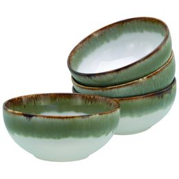 Creatable Schale &raquo;Cascade, Buddha Bowl 17,5 cm 4-tlg&laquo; 4 Stk. aus Steinzeug Rekativglasur, Healthy Food gr&uuml;n Steinzeug &Oslash; 17,5cm
