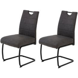 Hela Freischwinger &raquo;FLORA Freischwinger mit Griff, 140kg belastbar&laquo; (Set) 2 Stk.XL-Esszimmerstuhl, Federkern f&uuml;r Sitzkomfort schwarz Metall, Polyester