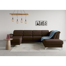 Sit & More sit&more Wohnlandschaft &raquo;Sinatra U-Form&laquo; optional mit Kopfteilverstellung und Armteilfunktion etc. braun 100% Polyester B/H/T: 326cm x 85cm x 220cm, 