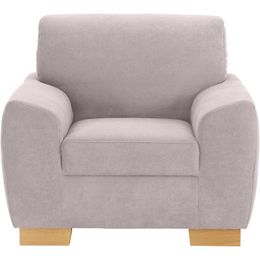 DOMO collection Sessel &raquo;Incanto, kubische Formensprache, komfortabel, flache Armlehnen&laquo; grau Struktur weich, B/H/T: 102cm x 81cm x 89cm
