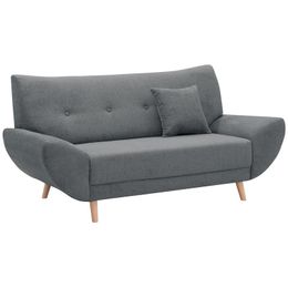 Home Affaire 2-Sitzer &raquo;Basta, komfortable Wellenunterfederung, Breite 174cm&laquo; grau (100% Polyester) Struktur fein (100% Polyester) Chenille B/H/T: 