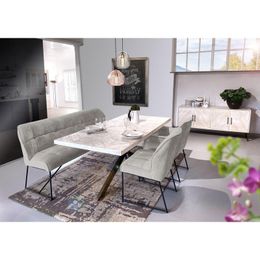GUTMANN FACTORY Esszimmerstuhl () 1 Stk. grau Stoff B/H/T: 60cm x 88cm x 62cm, 1 Stk., Chenille uni