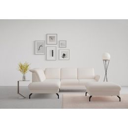 Sit & More sit&more Ecksofa &raquo;Fashion L-Form&laquo; wahlweise mit Kopfteilverstellung und Vorziehsitz, motorisch beige B/H/T: 250cm x 84cm x 207cm, Luxus-Microfaser 