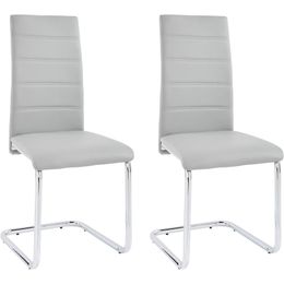 OTTO home Freischwinger &raquo;Adora&laquo; (Set) 4 Stk.(2 oder 4 St&uuml;ck) Bezug in Kunstleder, verchromtes Metallgestell grau 100% Polyurethan;Sitz und R&uuml;cken 