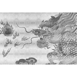 Livingwalls living walls Fototapete &raquo;Walls by Patel Shenzen&laquo; glatt Vlies, Wand silber Vlies B/L: 4m x 2,7m