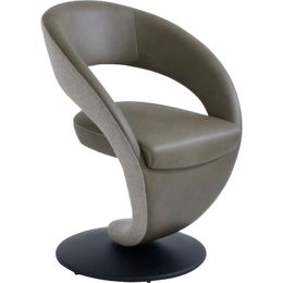 K+w Komfort & Wohnen K+W Komfort & Wohnen Esszimmerstuhl &raquo;Wave, Drehstuhl, Polsterstuhl&laquo; () Design-Drehstuhl, Drehteller in Metall schwarz, Farbkombination gr&uuml;n B/H/T: 