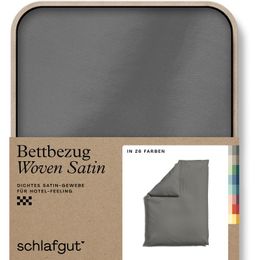 Schlafgut Bettbezug &raquo;Woven Satin&laquo; besonders dicht gewebt, Mix & Match: passender Kissenbezug erh&auml;ltlich grau Mako-Satin, Obermaterial: 100% Baumwolle B/L: 200cm
