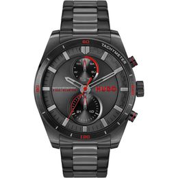 Hugo Herren Hugo Multifunktionsuhr &raquo;#FAST&laquo; Armbanduhr, Quarzuhr, Herrenuhr, Datum, Edelstahlarmband schwarz Einheitsgr&ouml;&szlig;e