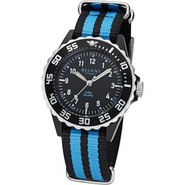 Regent Uhren Regent Herren Quarzuhr Armbanduhr, Kinderuhr, Lernuhr, Jungen, Schulanfang, Geschenkidee schwarz Einheitsgr&ouml;&szlig;e