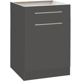 Wiho-K&uuml;chen wiho K&uuml;chen Unterschrank &raquo;Unna&laquo; 60 cm breit, ohne Arbeitsplatte grau B/H/T: 60cm x 82cm x 57cm, Schubladen: 1 Stk. T&uuml;ren: 1 Stk.