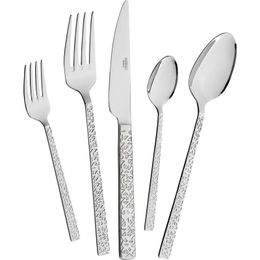 Mulex Besteck-Set &raquo;Besteck Siena, mit feiner Hammerschlag-Struktur&laquo; elegantes Besteck mit beeindruckend sch&ouml;ner Optik silber Chromstahl 30 Stk.