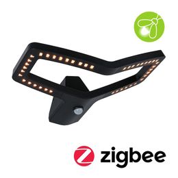 Paulmann LED Au&szlig;en-Wandleuchte &raquo;Alara IP44 eckig 375x270mm 3000-2200K 10W 230V Anthrazit Metall&laquo; 1 Stk. Smart Home Zigbee 3.0, Bewegungsmelder grau 1, H: 19cm,