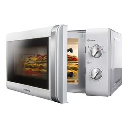 Privileg Mikrowelle &raquo;148438&laquo; Mikrowelle 800 W mit 5 Leistungsstufen, silber wei&szlig; Einheitsgr&ouml;&szlig;e Mikrowelle