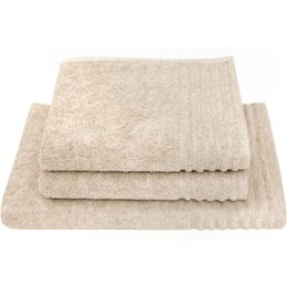 Dyckhoff Handtuch Set &raquo;Deep Harmony Energy&laquo; Set 3 Stk. Frottier 15% Hanf; 2 Handt&uuml;cher (50x100cm), 1 Duschtuch (70x140cm) beige Frottier, Obermaterial: 85% 