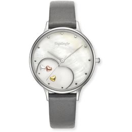 Engelsrufer Damen Quarzuhr &raquo;Happy Heart&laquo; Armbanduhr, Damenuhr, Lederarmband, analog Einheitsgr&ouml;&szlig;e