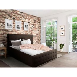 Home Affaire Polsterbett &raquo;Vaine&laquo; in 5 Breiten, auch in L&auml;nge 220 cm, incl. Roll-Lattenrost braun Samtoptik (100% Polyester) Liegefl&auml;che L&auml;nge B: 220cm