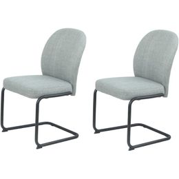 Hela Freischwinger &raquo;KAREN&laquo; (Set) 2 Stk.Esszimmerstuhl, Rundrohrgestell, gepolstert, Webstoff, Schwingstuhl gr&uuml;n 100% Polyester B/H/T: 53cm x 90cm x 