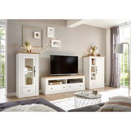 OTTO home Wohnwand &raquo;Westminster, Anbauwand im Landhausstil, Komplettset, Wohnzimmer-Set&laquo; Set, 3 Stk. tlg. wei&szlig; B/H/T: 331cmcm