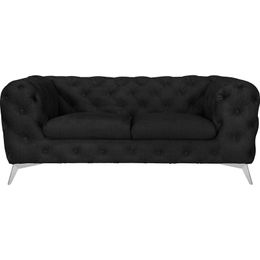 Home Affaire Chesterfield-Sofa &raquo;Glynis&laquo; aufw&auml;ndige Knopfheftung, moderne Chesterfield Optik, Fu&szlig;farbe w&auml;hlbar grau Struktur (100% Polyester);Samtoptik