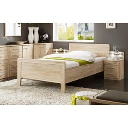 Wiemann Holzbett &raquo;Meran&laquo; in Komforth&ouml;he beige Liegefl&auml;che L&auml;nge B: 200cm x 120cm, Holzkopfteil, H&ouml;he Bett: 88cm H&ouml;he Fu&szlig;teil: 57cm, ohne Matratze