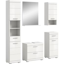 Welltime Badm&ouml;bel-Set &raquo;Siena, 5 teilig, bestehend aus:&laquo; Set, TOPSELLER!, 5 Stk. tlg. wei&szlig; Holzwerkstoff, MDF B/H/T: 164cmcm x 191cmcm x 34cmcm, 2 
