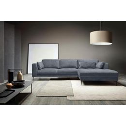 Trendmanufaktur Ecksofa &raquo;Luzi, wahlweise mit Schlaffunktion & Bettkasten., L-Form&laquo; Designsofa mit tollem Sitzkomfort, Metallf&uuml;&szlig;e schwarz, Breite 280 