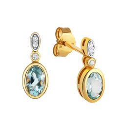Firetti Damen Paar Ohrstecker &raquo;Schmuck Geschenk Silber 925 Ohrschmuck Ohrschmuck Edelstein Topas&laquo; mit Blautopas (behandelt), Zirkonia (synth.) blau 