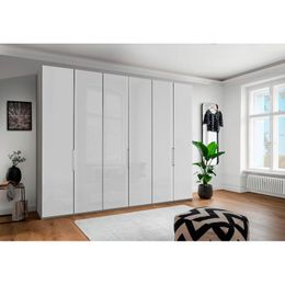 Wiemann Faltt&uuml;renschrank &raquo;Monaco&laquo; mit Glasfront sowie hochwertige Beschl&auml;ge grau Floatglas, Holzwerkstoff B/H/T: 295,2cm x 216cm x 58cm, T&uuml;ren: 6 Stk.
