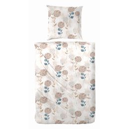 Primera Bettw&auml;sche &raquo;Edelflanell-Bettw&auml;sche Fallflower&laquo; 2 Stk. mit raffinierten Farbakzenten beige Edel-K&ouml;per-Flanell, Obermaterial: 100% Baumwolle B/L: 155cm 