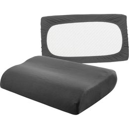 bellana Kissenbezug &raquo;Universal Jersey&laquo; passend f&uuml;r Nackenst&uuml;tzkissen grau Feinjersey, Obermaterial: 95% Baumwolle, 5% Elasthan B/L: 80cm x 40cm, 2 Stk