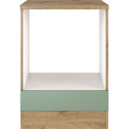 Flex-Well Herdumbauschrank &raquo;Cara&laquo; 1 Stk. tlg. (B x H x T) 60 x 85 x 60 cm, mit Nische f&uuml;r Standard-Einbauherd gr&uuml;n Holzwerkstoff Artisan Eiche, B/H/T: 60cm x 
