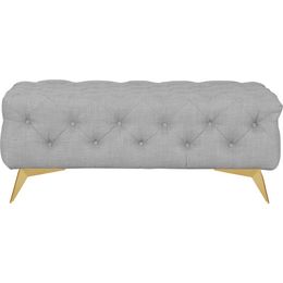 Home Affaire Polsterhocker &raquo;Glynis&laquo; aufw&auml;ndige Knopfheftung, moderne Chesterfield Optik, Fu&szlig;farbe w&auml;hlbar grau Struktur (100% Polyester);Samtoptik (