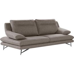 Calia italia 3-Sitzer &raquo;Cezanne modern, elegant und bequem, aufwendige Detailverarbeitung&laquo; wahlweise mit Sitztiefenverstellung grau B/H/T: 215cm x 90cm