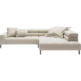 Home Affaire Ecksofa &raquo;Claya, 311 cm breit, L-Form, inkl. Kopfteilverstellung&laquo; mit elektrischem Sitzvorzug im Hauptelement beige 88% Polyester, 12% 