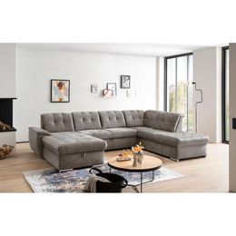 exxpo - sofa fashion Wohnlandschaft &raquo;Durango, aufwendige Sitz- und R&uuml;ckenverarbeitung, bequem, U-Form&laquo; inkl. Kopfteilverstellung, wahlweise mit 