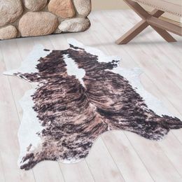 Ayyildiz Teppiche Teppich &raquo;ETOSHA 4113&laquo; tierfellf&ouml;rmig 6 mm H&ouml;he Pflegeleicht / Moderner Fell Look braun Polyester B : 100cm 1 Stk., 6mm, L: 135cm