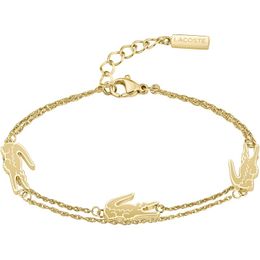 Lacoste Damen Gliederarmband &raquo;CROCODILE&laquo; gold 16,5cm, Edelstahl