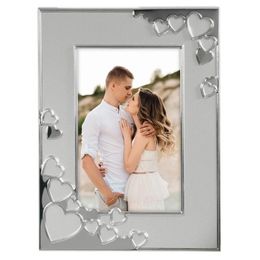 Hama Portraitrahmen &raquo;Bilderrahmen 10 x 15 cm f&uuml;r 1 Bild, zum Aufh&auml;ngen und Stellen&laquo; f&uuml;r 1 Bilder Portraitrahmen, Herz, Aluminium silber Aluminium Optimale 